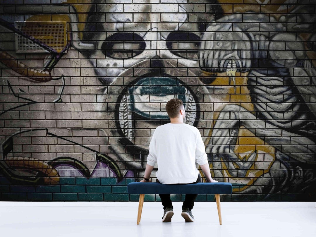 Scary Graffiti Wall Mural, Street Art Wallpaper Peel and Stick, Modern ...