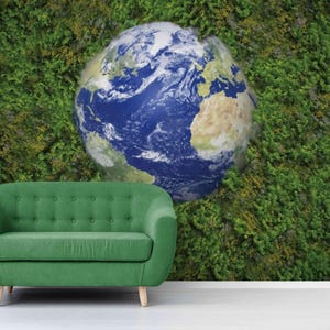 Earth From Space Wall Mural: Peel and Stick Eco Wallpaper - Etsy