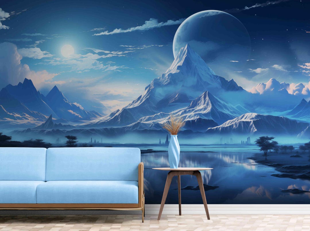 3D Nature Mountain Wall Art Mural Sticky Wallpaper for Bedroom, Living ...