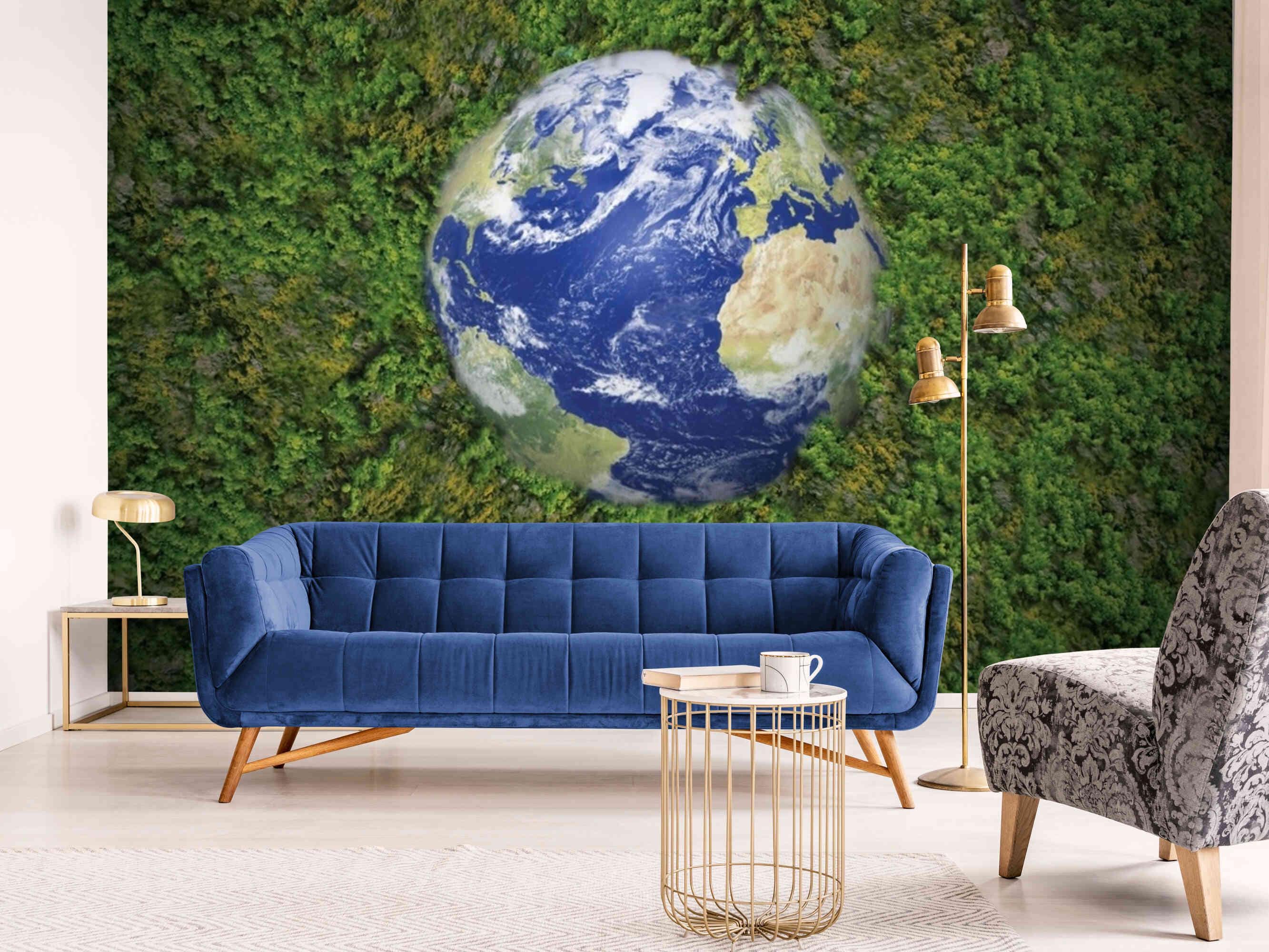Earth From Space Wall Mural: Peel and Stick Eco Wallpaper - Etsy