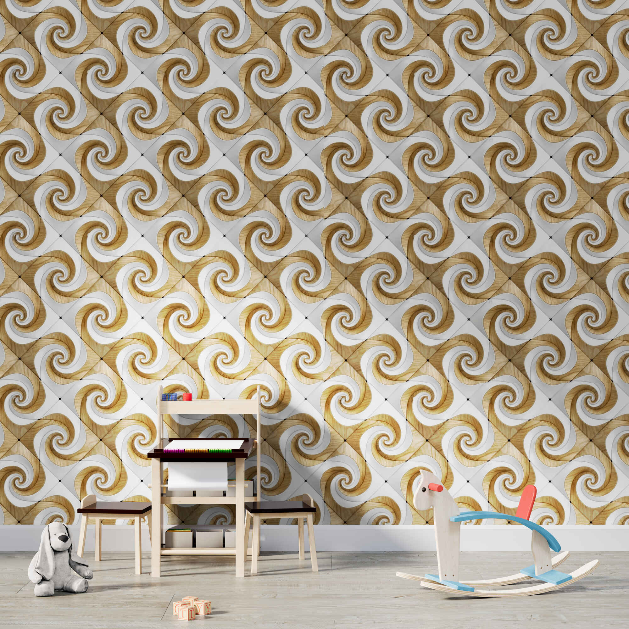 Wall Mural 3D Embossed Panels Oak Wood Wallpaper White Wallpaper Peel ...