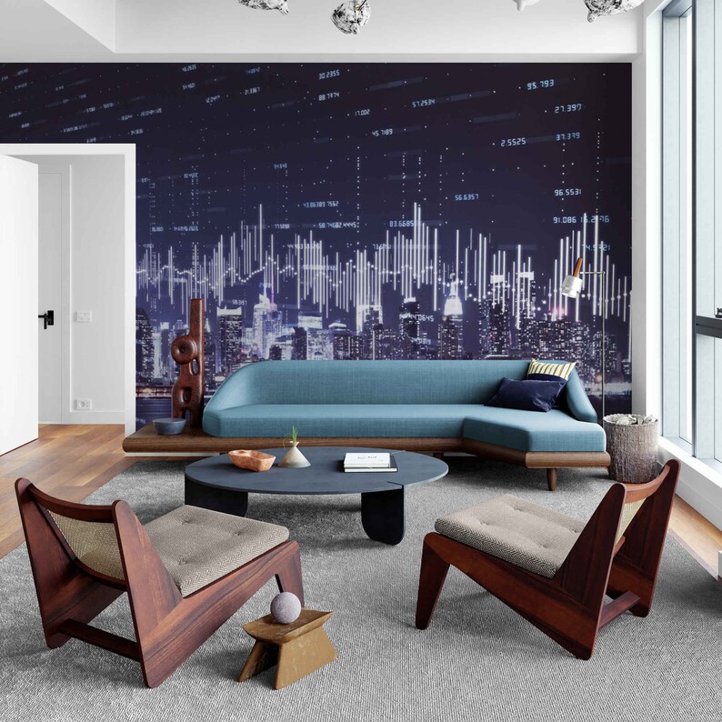 3D Night Cityscape Wall Mural – Peel and Stick Wallpaper - Etsy