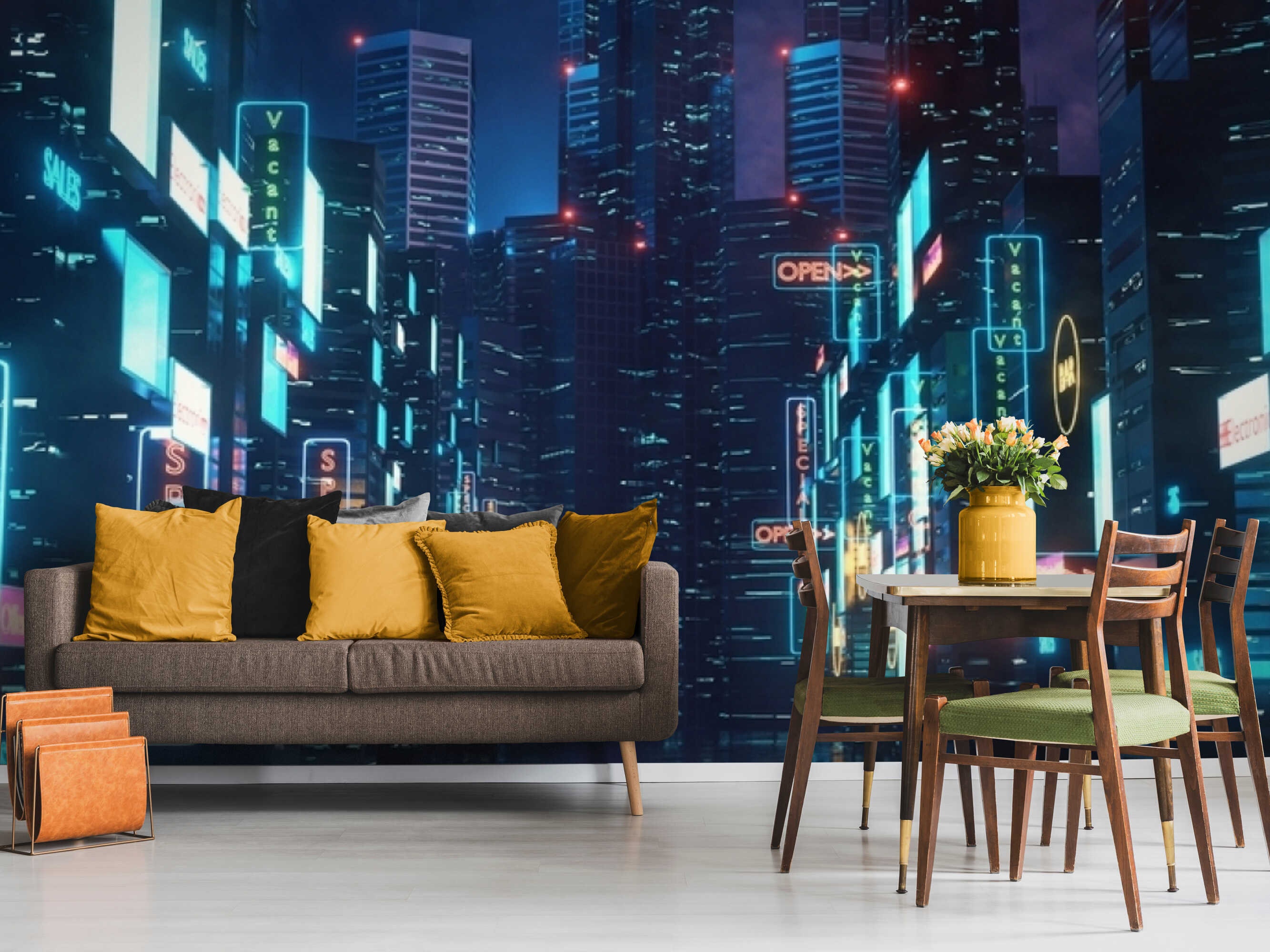 Peel and Stick Cyber City Wallpaper Self- Adhesive Mural Wallpaper ...