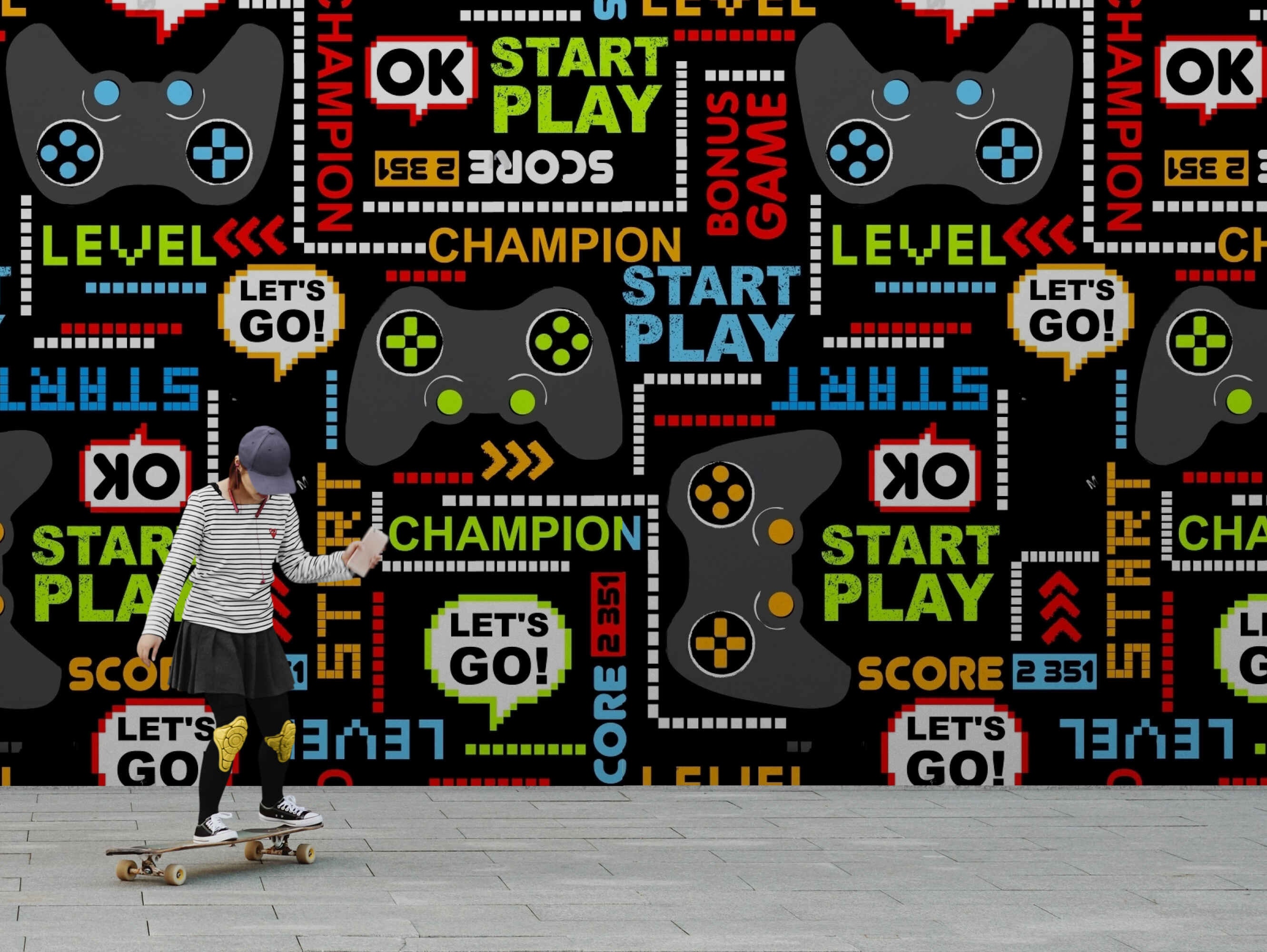 Gaming Wall Mural – Retro Video Game Peel and Stick Self Adhesive ...
