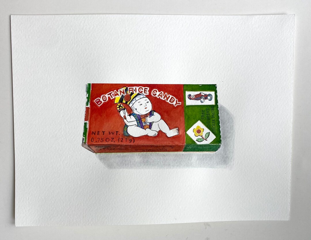 ORIGINAL Watercolour Botan Rice Candy Box the Back - Etsy