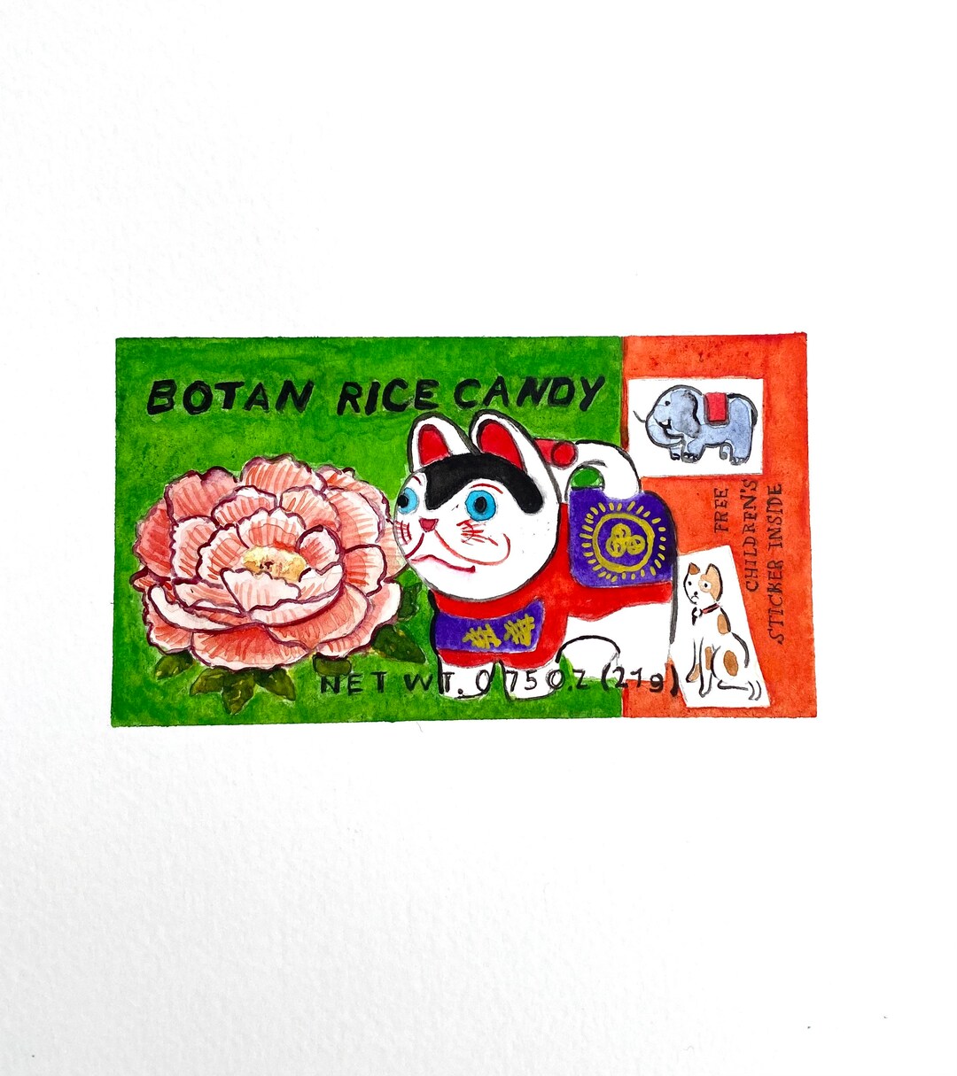 ORIGINAL Watercolour Botan Rice Candy Painting - Etsy