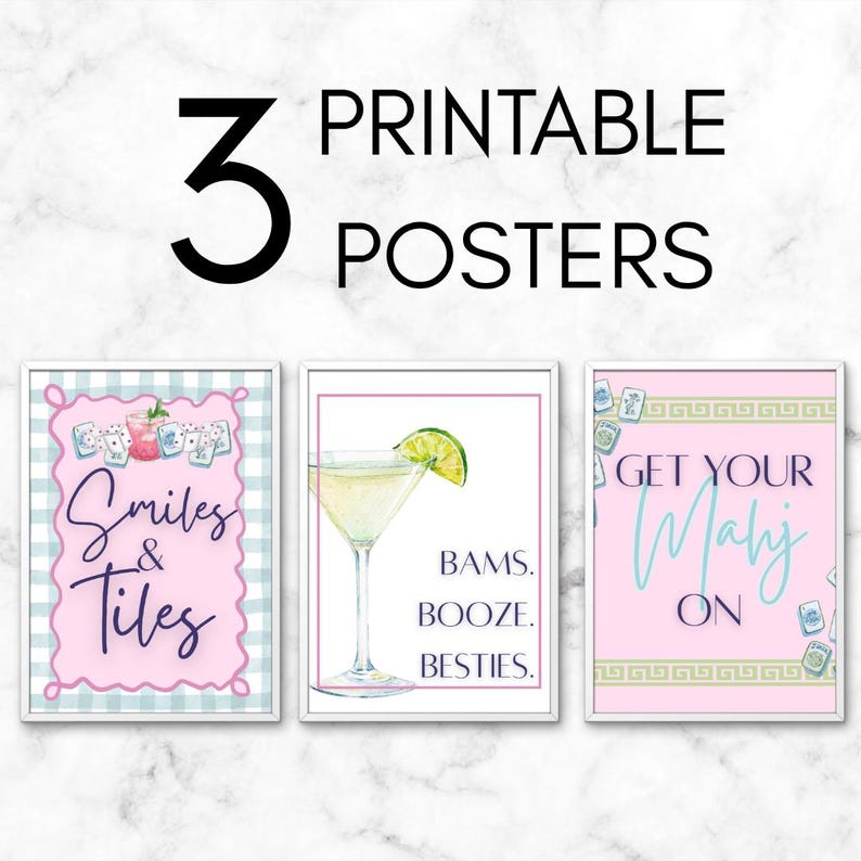 Mahjong Party Decor Pack | Printable Score Sheets, Banners (canva ...