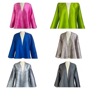 Silk Evening Jacket, Swing Style No-button Silk Jacket, Elegant Silk ...