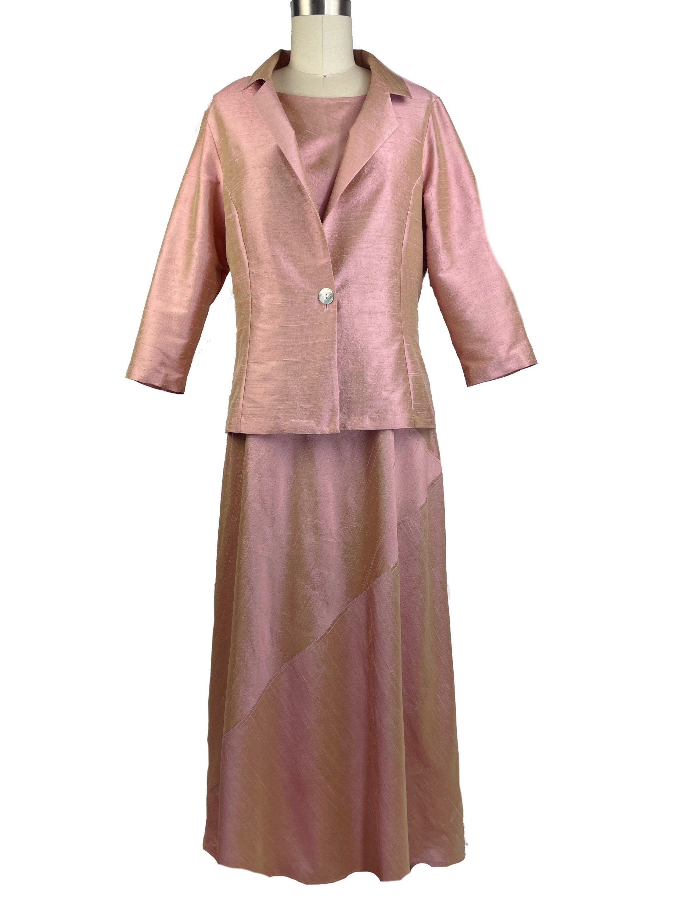 Silk Jacket Semi Fitted Short Style One-button 3/4 Sleeve - Etsy