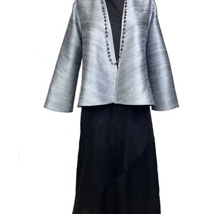 Silk Evening Jacket, Swing Style No-button Silk Jacket, Elegant Silk ...