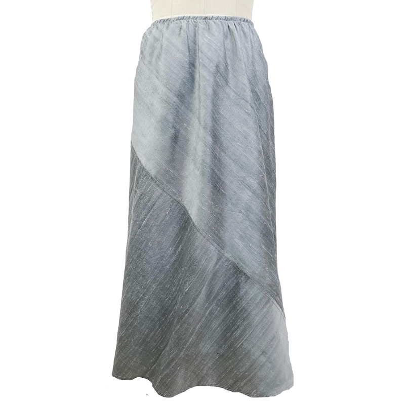 Silk Gray Midi Skirt - Etsy