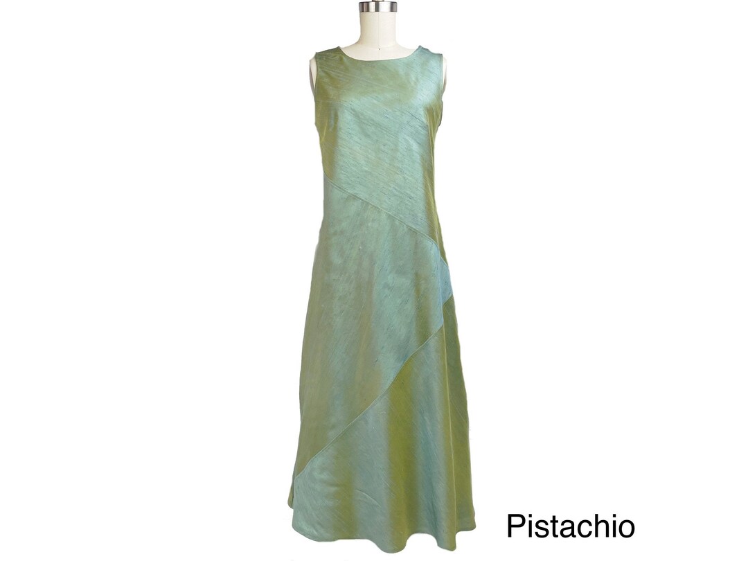Silk Dress Bias Cut, Sleeveless Mid Calf Length Dress, Special ...