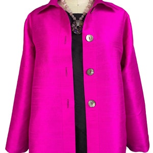 Silk Jacket, Casual Short Loose Fit Style, Silk Dupioni Classic Jacket ...