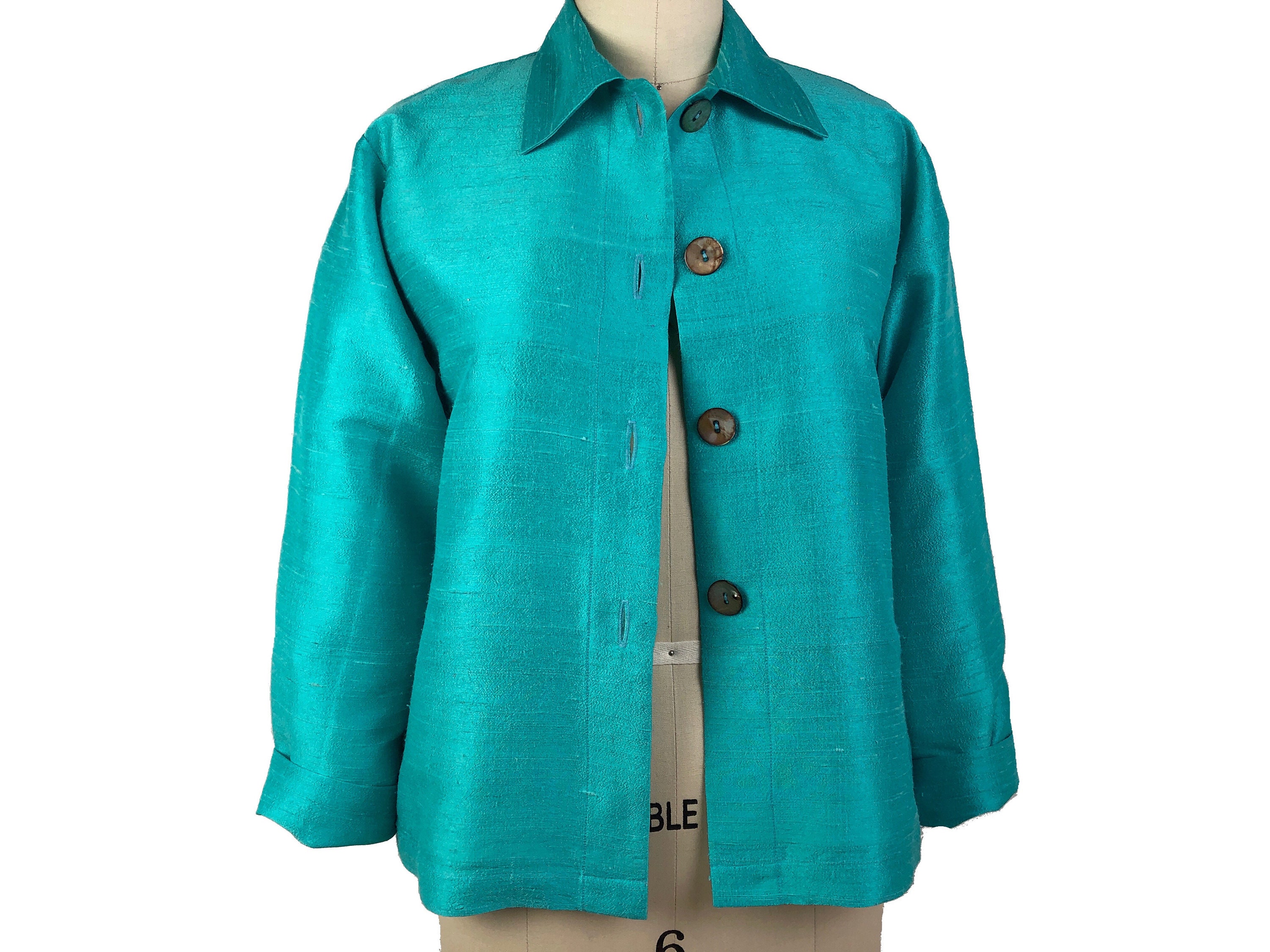 Silk Jacket, Casual Short Loose Fit Style, Silk Dupioni Classic Jacket ...