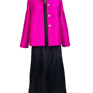 Silk Jacket, Casual Short Loose Fit Style, Silk Dupioni Classic Jacket ...