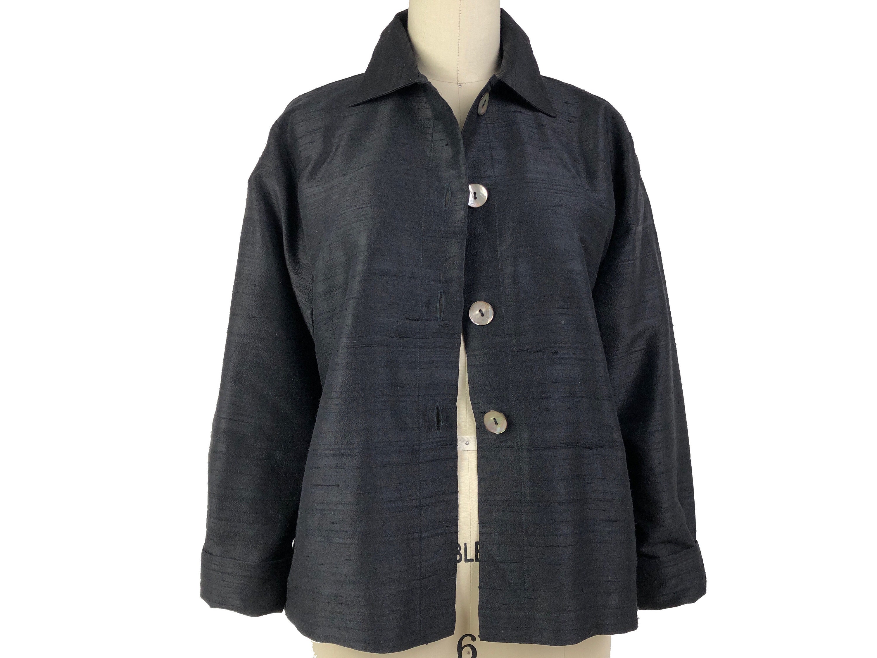 Silk Jacket Casual Short Loose Fit Style Silk Dupioni - Etsy