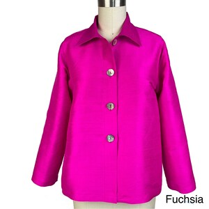 Silk Jacket, Casual Short Loose Fit Style, Silk Dupioni Classic Jacket ...