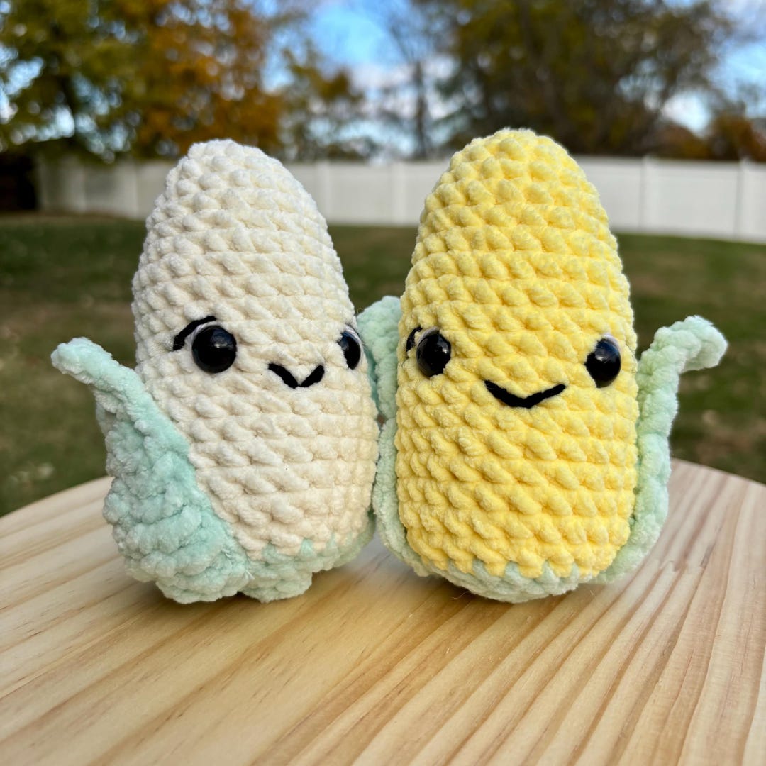 Crochet Corn Plushie: Handmade Amigurumi Toy, Vegetable Gift for Farm ...