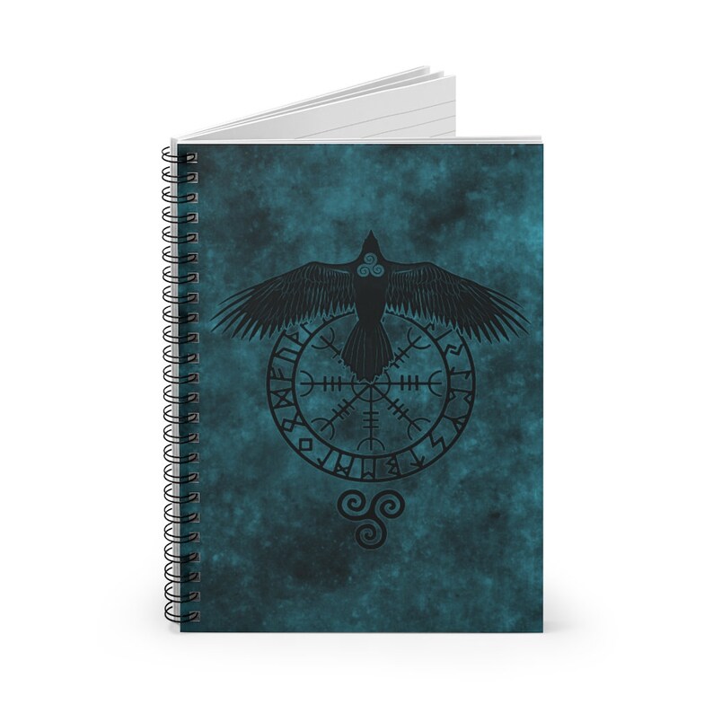 Runic Raven Spiral Notebook Helm of Awe Helm of Terror - Etsy