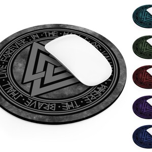 Valhalla Valknut Round Computer Mouse Pad Viking Symbol - Etsy