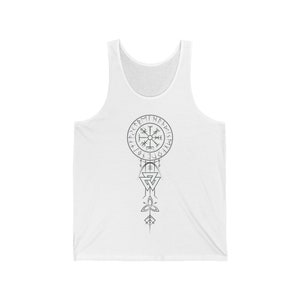 Green Vegvisir Viking Compass Tank Top: Norse Runes, Unisex Jersey - Etsy