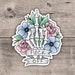Floral Middle Finger Skeleton Hand Vinyl Sticker Decal - Etsy