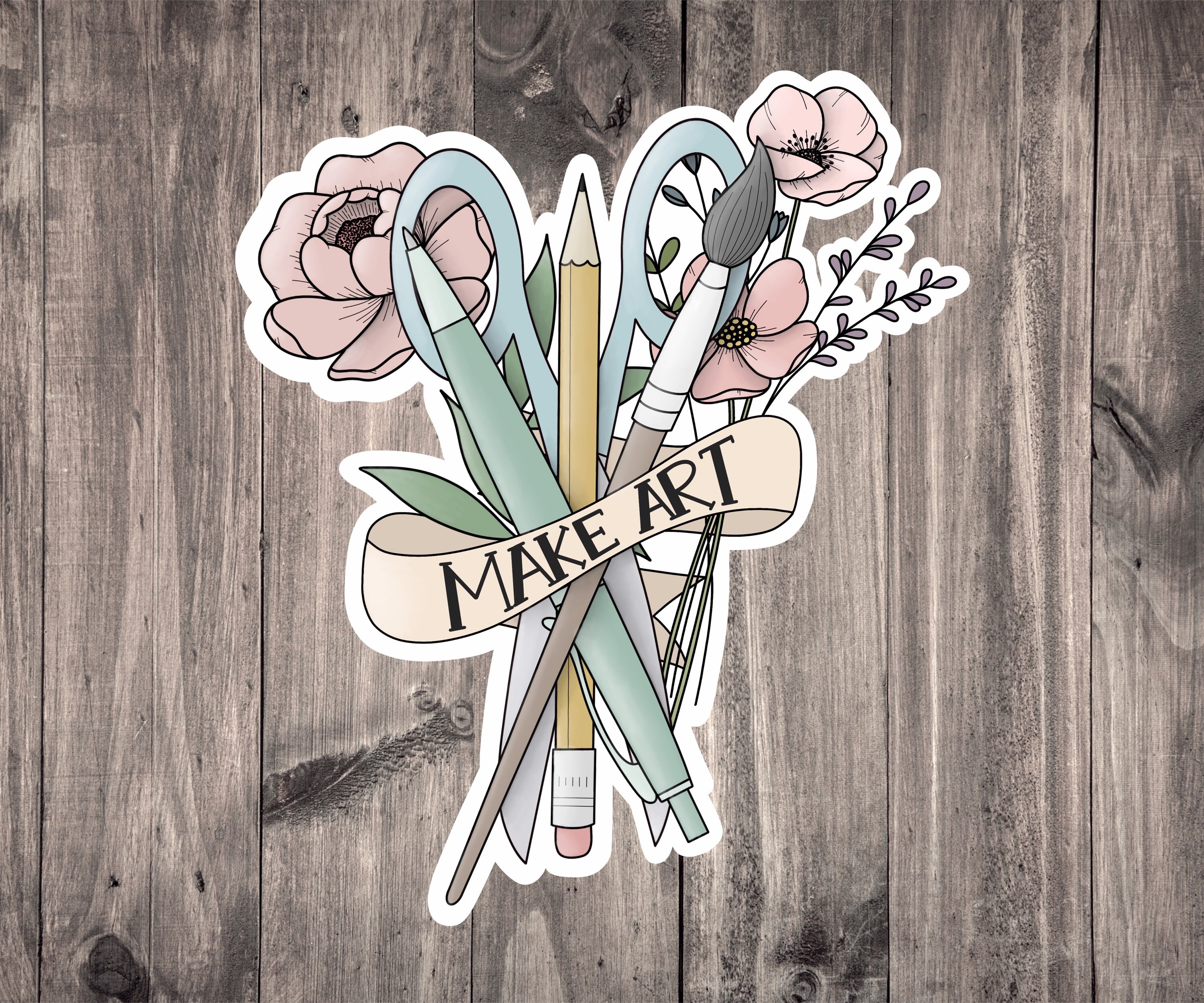 Make Art Vinyl Sticker | Etsy