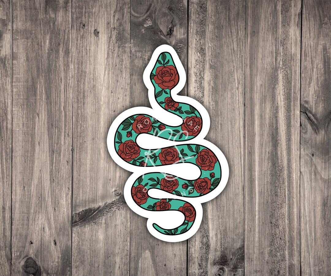 Rose Snake Sticker - Etsy
