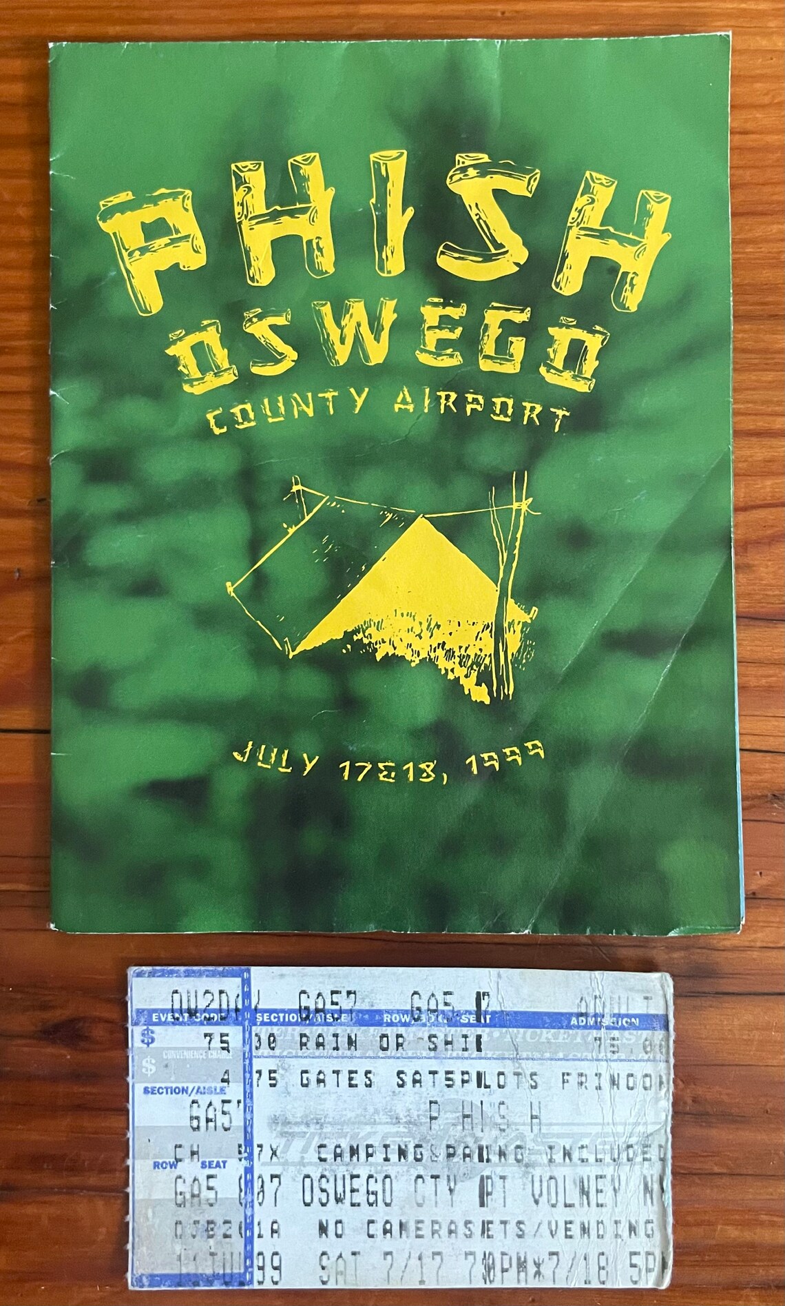 Phish Oswego Ticket Stub and Program - Etsy
