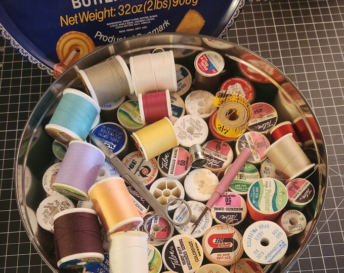 1980's All Vintage Grandma's Sewing Kit in Royal Dansk Butter Cookie ...
