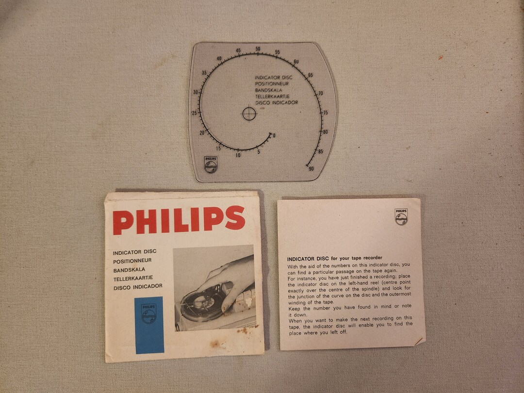 Vintage Philips Indicator Disc for Tape Recorders - Printed in Holland ...