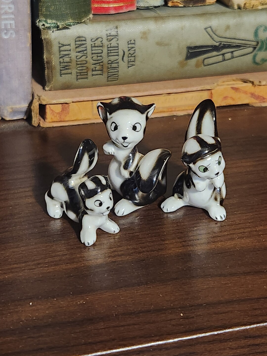Vintage Ceramic Mini Skunk Family - Set of 3 Figurines - Etsy