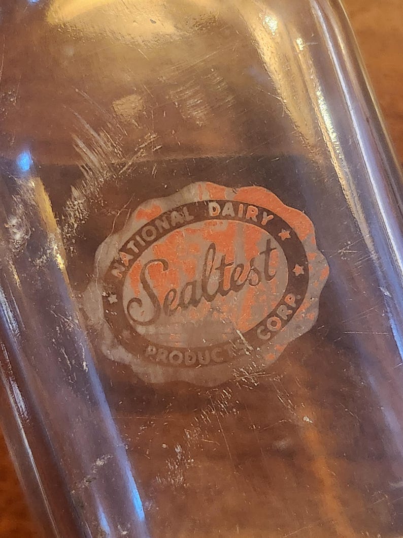 Antique Glass Small Milk Bottle - Sealtest National Dairy Products Corp ...
