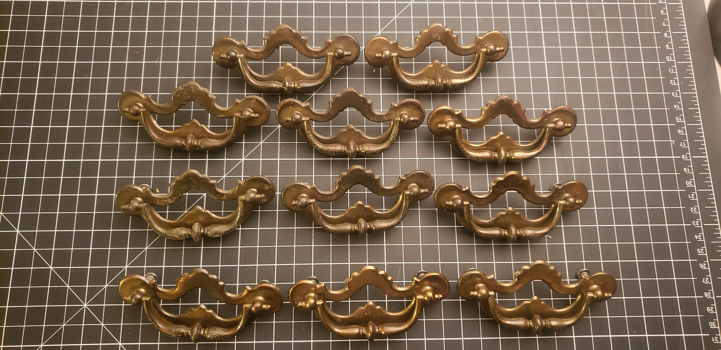 Salvaged Vintage 1970's Brass Dresser Drawer Pulls - 2 Sizes - Etsy