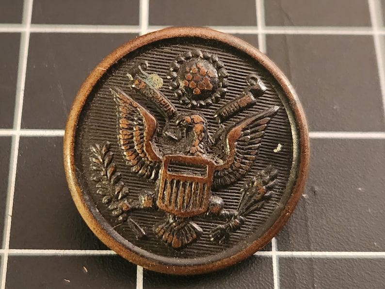Antique WWI & WWII Brass Military Buttons - Connecticut and New York ...