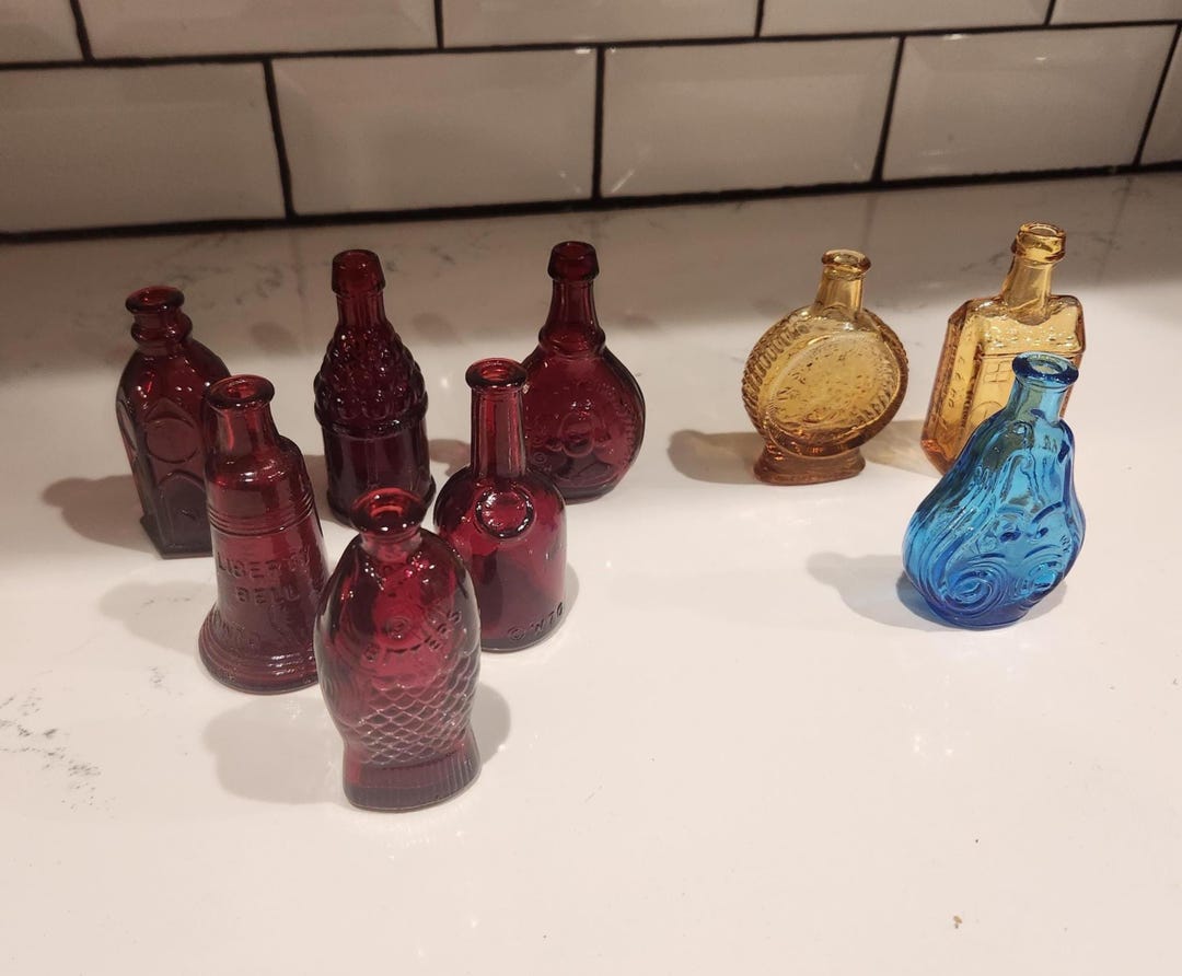 Vintage Wheaton Glass Collectible 3" Colored Glass Mini Bottles - Sold ...