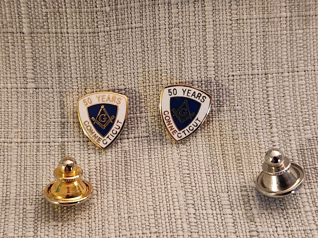 Vintage 50 Years Masonic Enamel Lapel Pin Connecticut Freemasons Sold ...