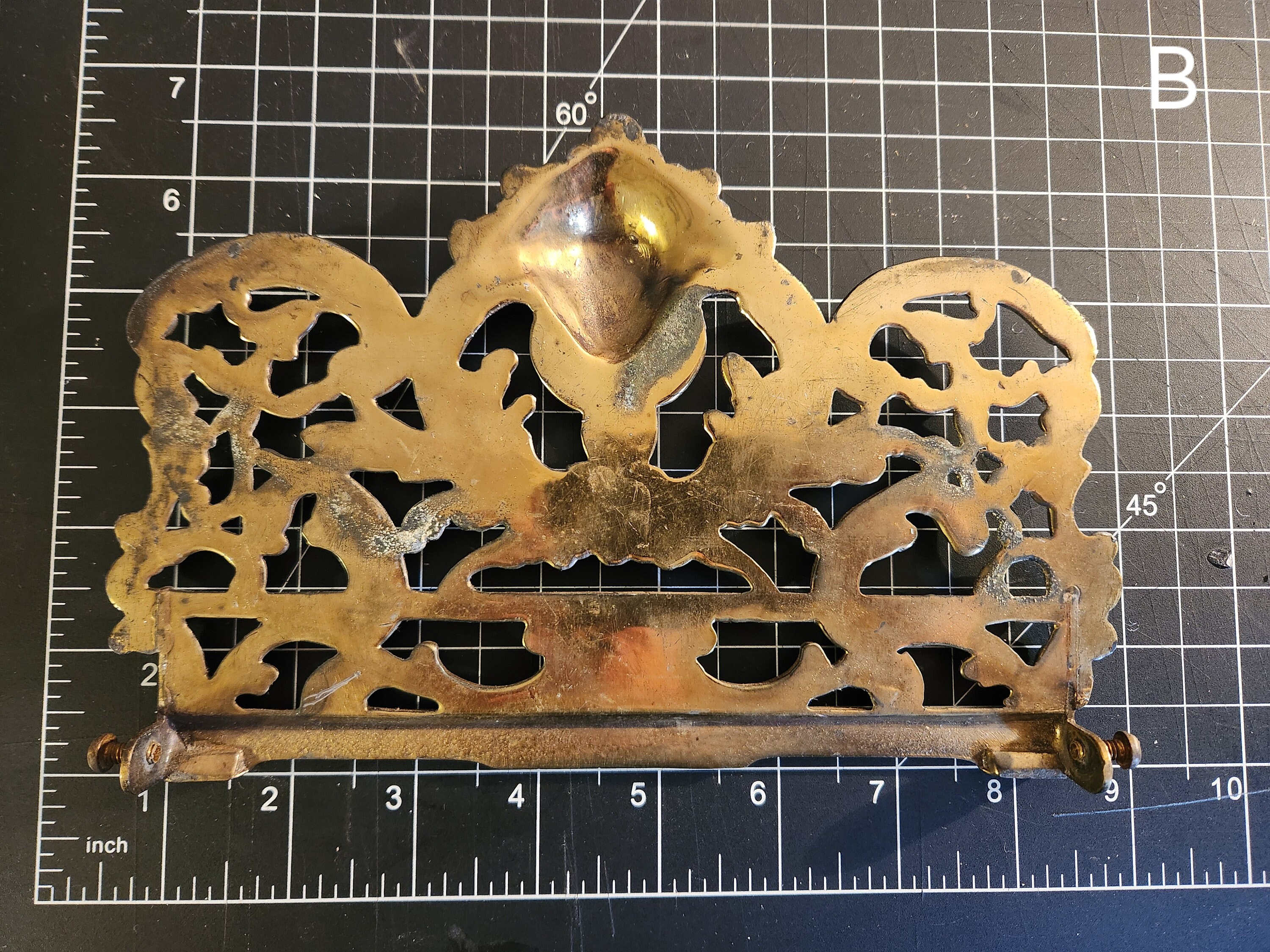 Antique Art Nouveau Brass Book Rack Sides Only for Art or Decoration ...