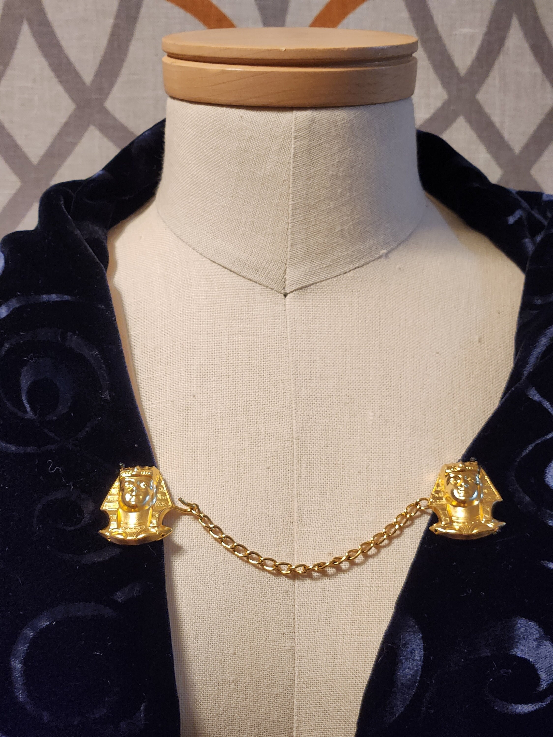 Vintage Masonic Sphinx Head Cloak or Cape Clasp W/ Chain Gold Tone - Etsy