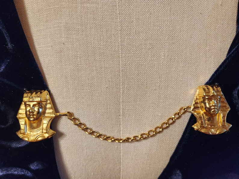 Vintage Masonic Sphinx Head Cloak or Cape Clasp W/ Chain Gold Tone - Etsy