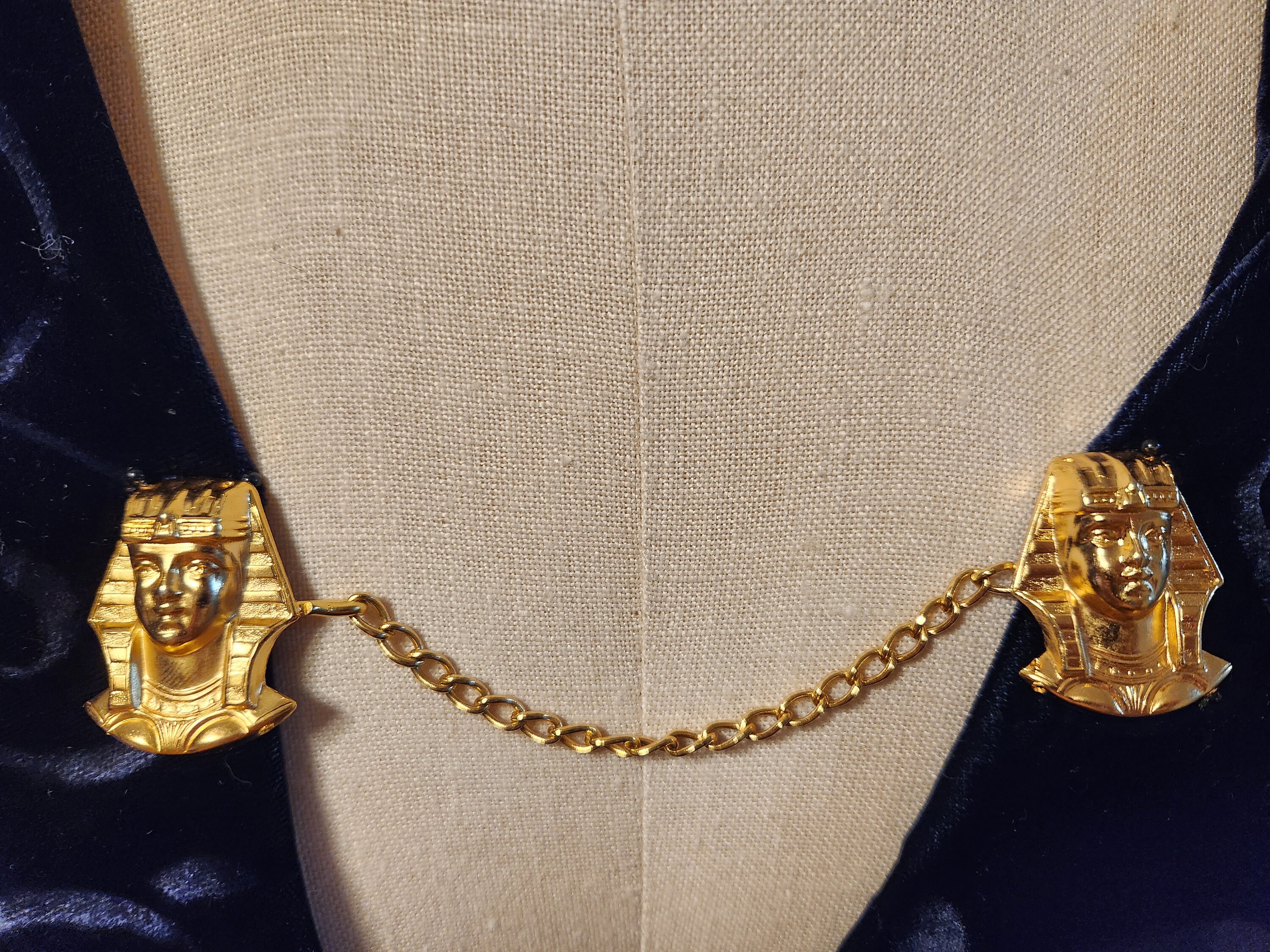 Vintage Masonic Sphinx Head Cloak or Cape Clasp W/ Chain Gold Tone - Etsy