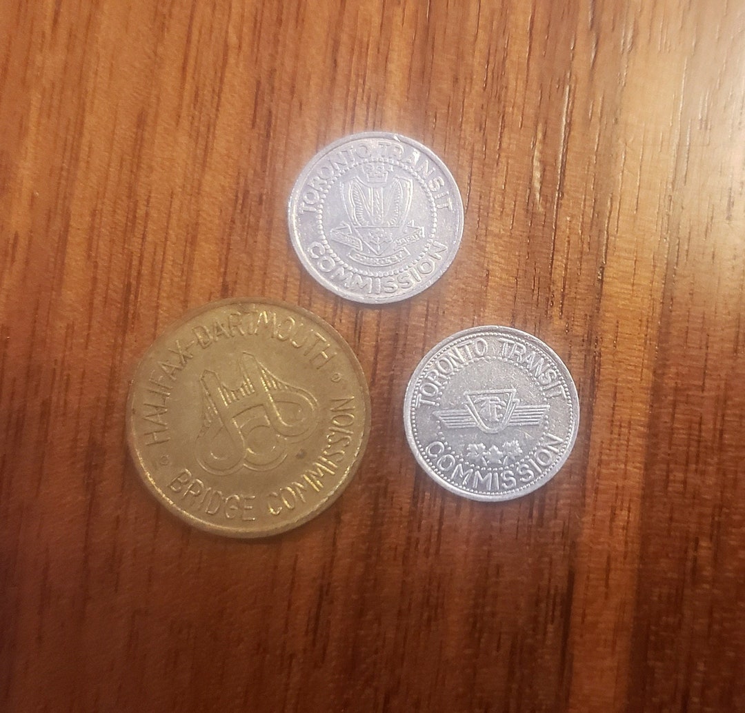 Vintage Canadian Transit Tokens - Toronto Transit Commission & Halifax ...