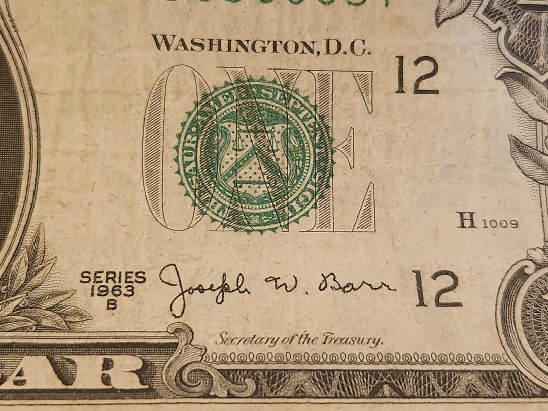 1963 Joseph W. Barr Note Dollar Bills - Circulated - Etsy