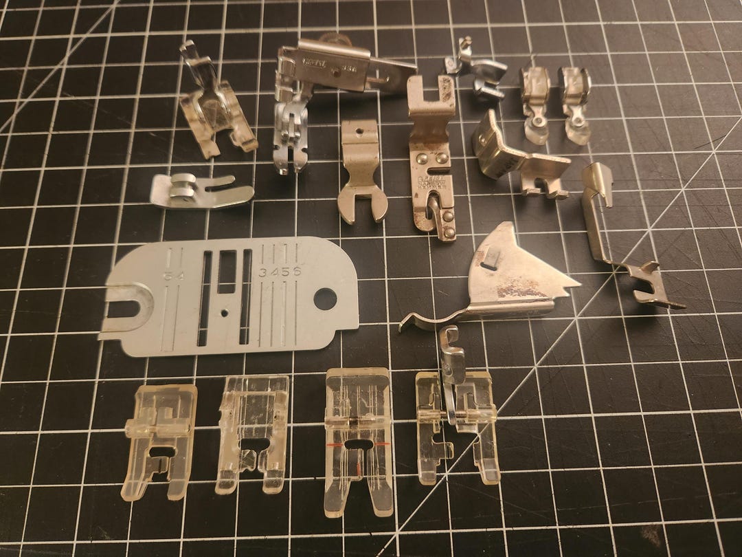 Lot of 16 Vintage Sewing Machine Feet and Accessories - Salvaged From a ...