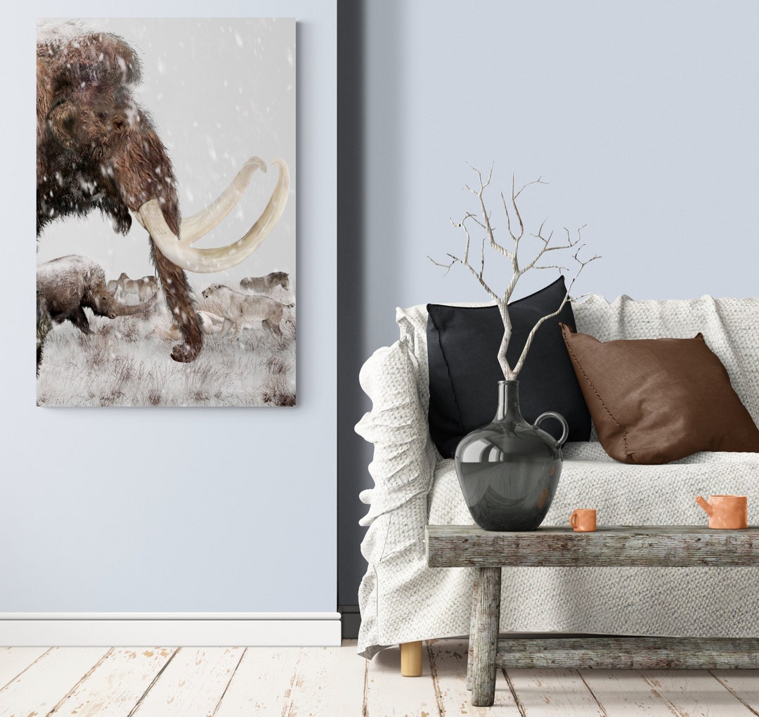 Winter Woolly Mammoth Tusk Large Canvas Wall Art Prints, Gifts for ...
