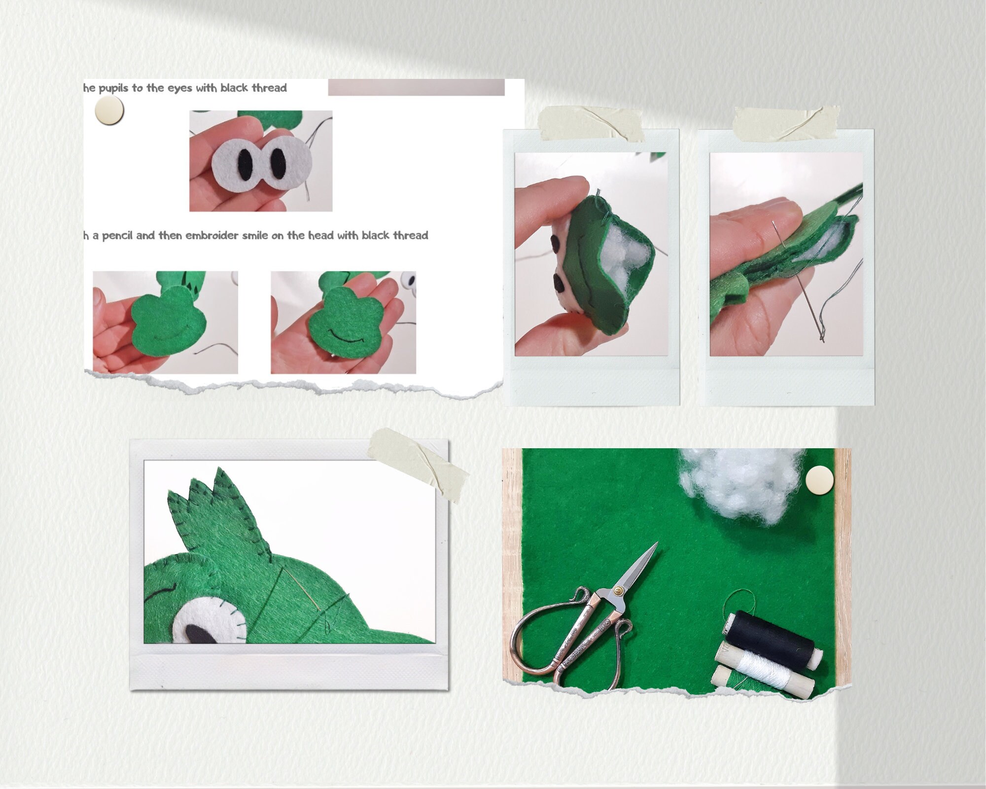 Felt Mug Rug, Cup Coaster Pattern Frog. Easy PDF Sewing Pattern ...