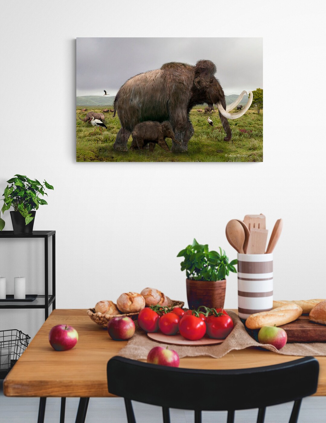 Woolly Mammoth Mother and Child Art Canvas Wall Art Prints - Etsy