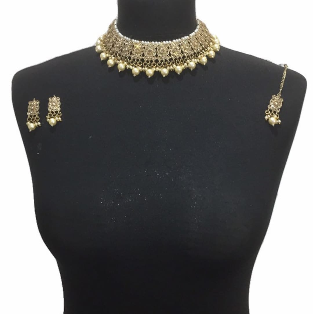 Elegant Pakistani Necklace , Pakistani Necklace, Indian Choker ...