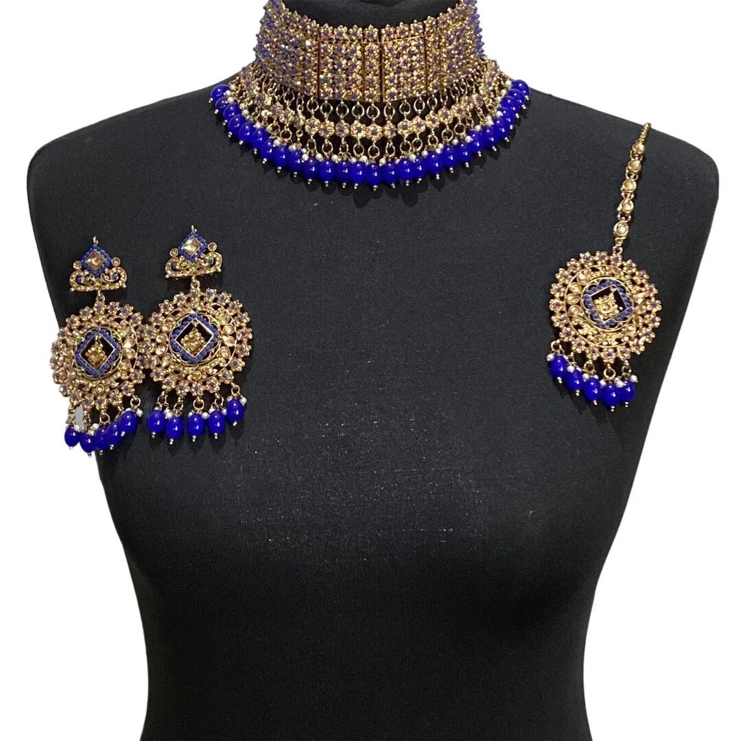 Pakistani Jewellery , Royal Blue Jewellery, Indian Choker , Pakistani ...
