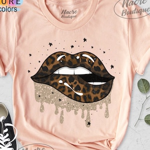 Leopard Lips Shirt, Lip Shirts, Women Graphic Tee, Cheetah Shirt ...